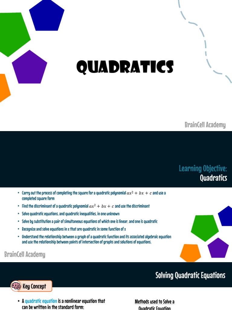 As+Mathematics Quadratics | PDF | Quadratic Equation | Factorization