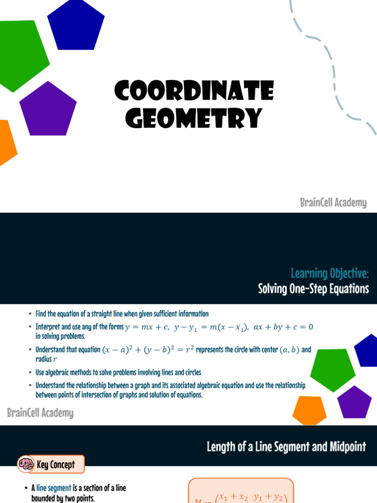 AS Mathematics Coordinate Geometry | PDF | Line (Geometry) | Circle