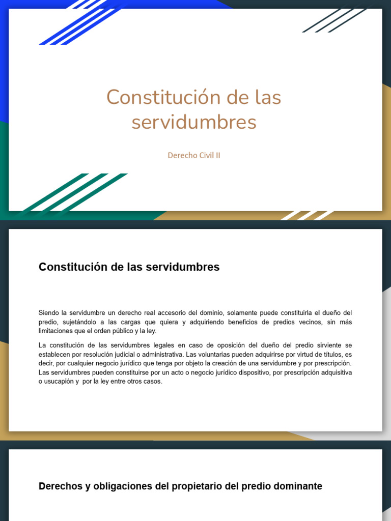 Constitución de Las Servidumbres | PDF | Propiedad | Posesión adversa