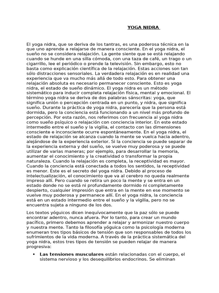 Yoga Nidra | PDF | Mente | Yoga