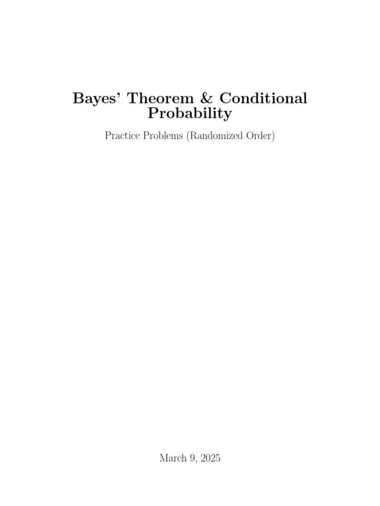 Bayes Probability Questions | PDF | Handedness | Probability