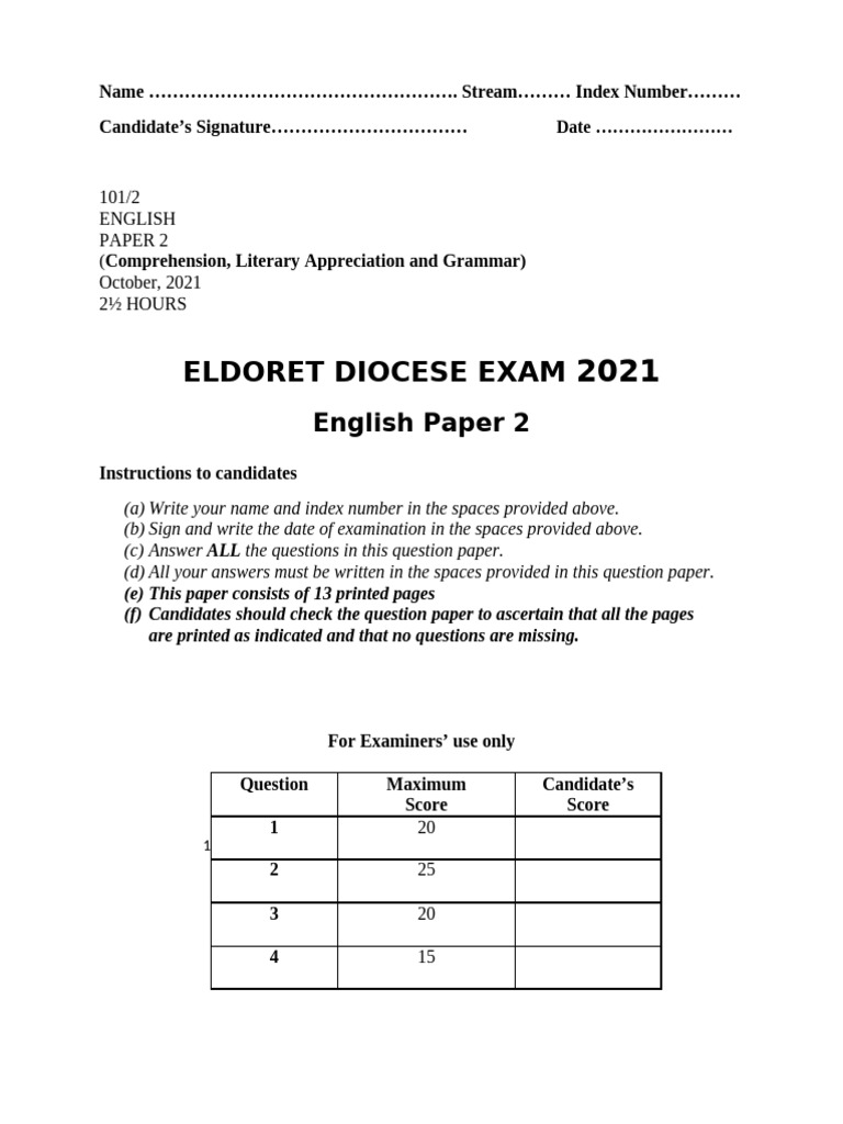 English PP2 QS - 1643739924 | PDF | Mind