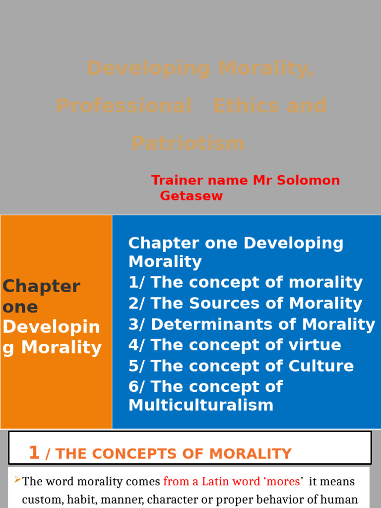 Morality PPT of Chapter 1 | PDF | Morality | Minority Group