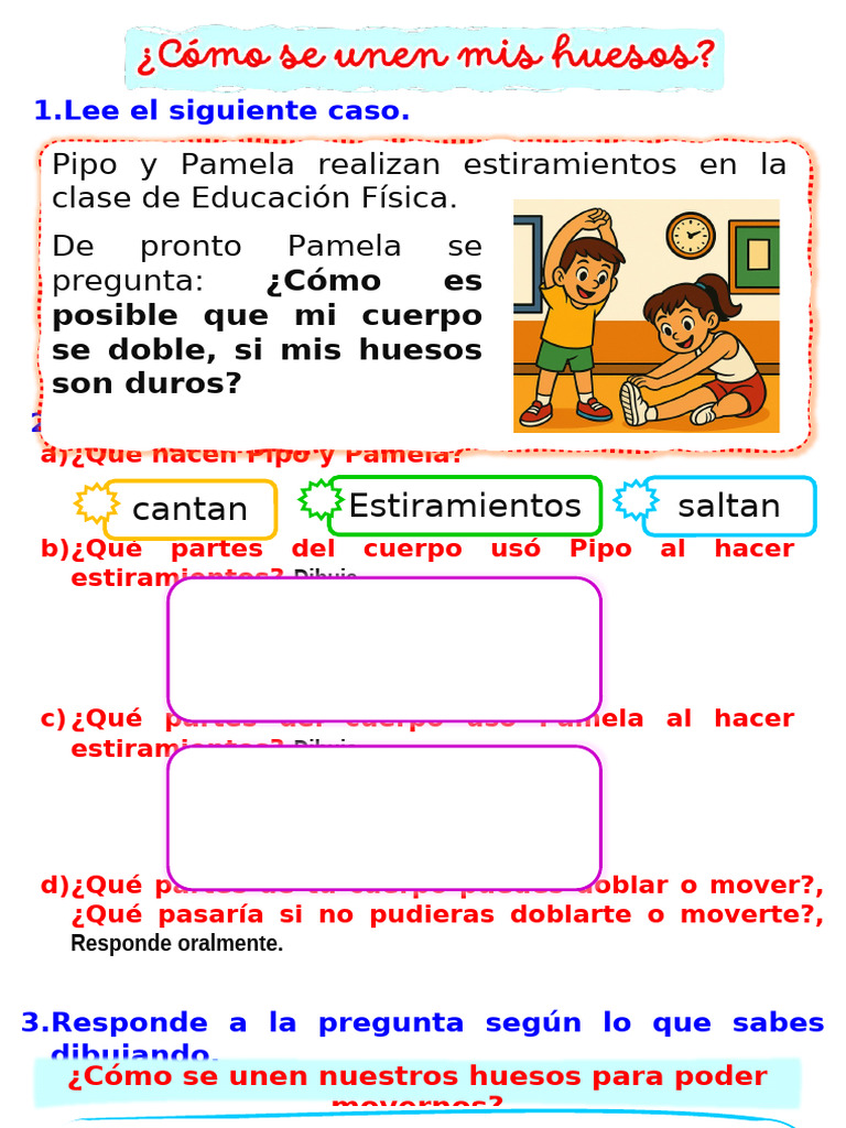 Ficha ¿Còmo Se Unen Mis Huesos Maestra Janet | PDF