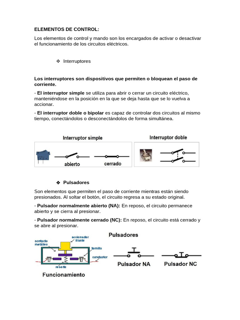 Elementos de Control | PDF | Cambiar | Diodo