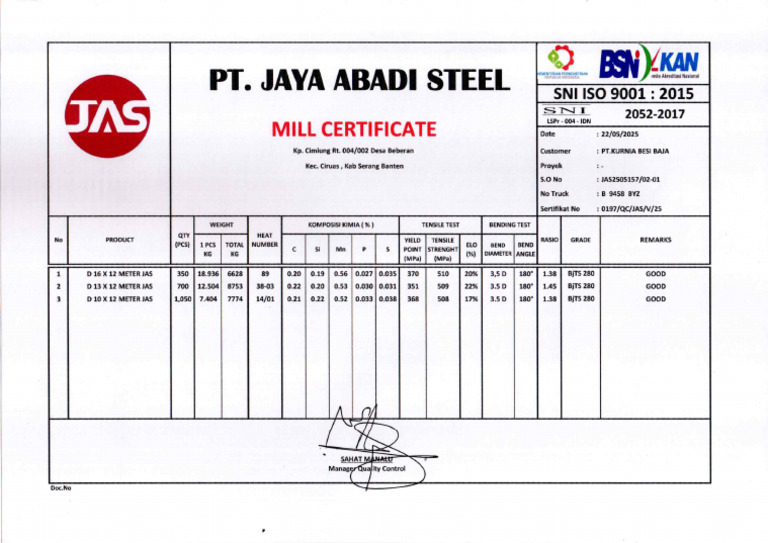 Jas2505157-02-01 PT Kurnia Besi Baja | PDF