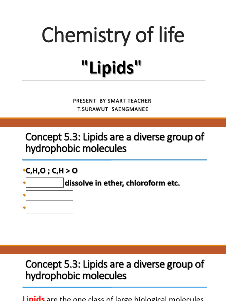 Chemistry of Life - Lipid-Sheet | PDF | Lipid | Fatty Acid