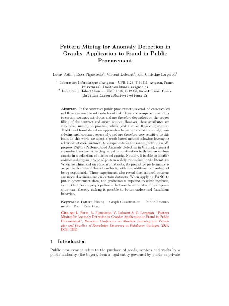 Pattern Mining For Anomaly Detection in Graphs | PDF | Vertex (Graph ...