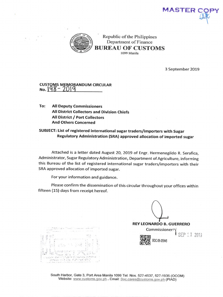 Cmc-198-2019-List of Registered International Sugar Traders | PDF