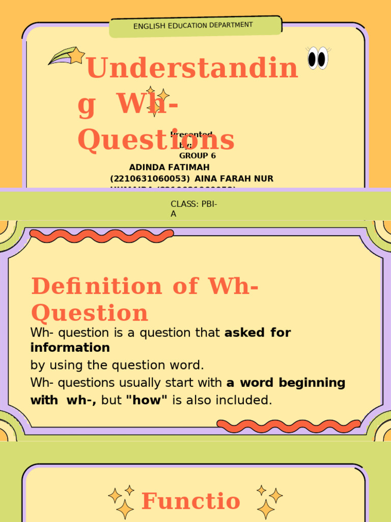 Understanding WH Question (Group 6) | PDF | Question | Morphology