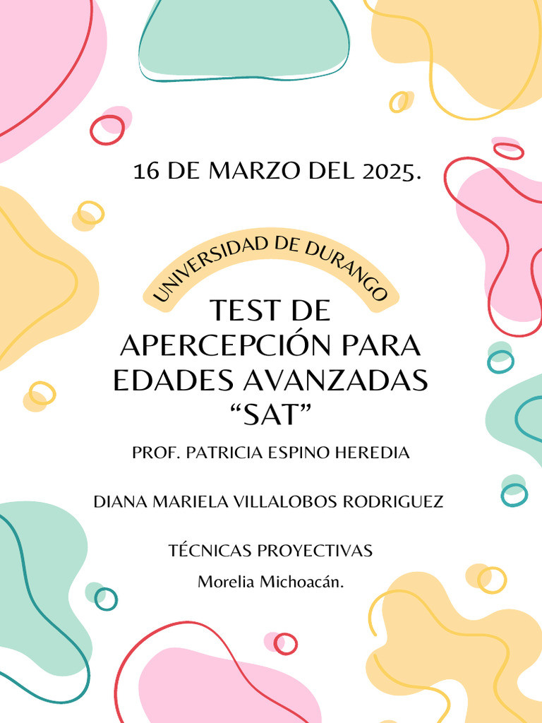 Test de Apercepción para Adultos Mayores | PDF