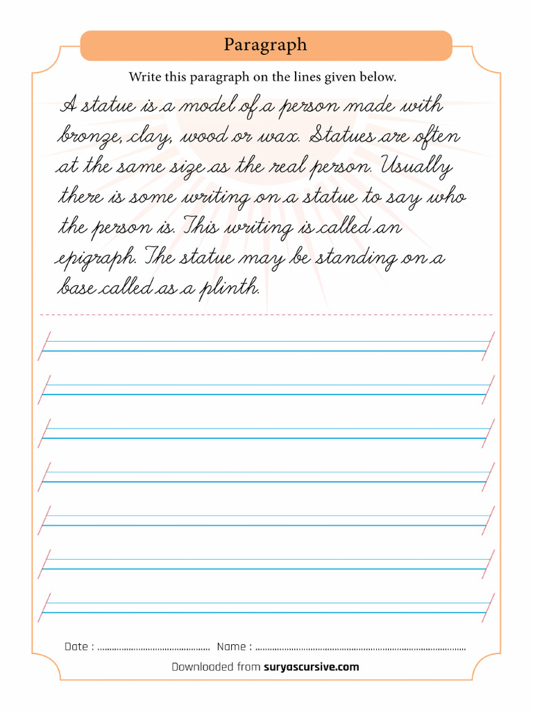 2L Cursive para Statue | PDF