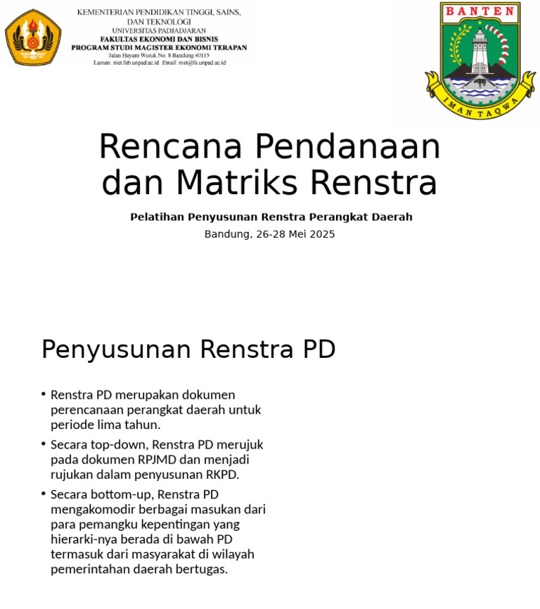 Rencana Pendanaan Dan Matriks Renstra | PDF