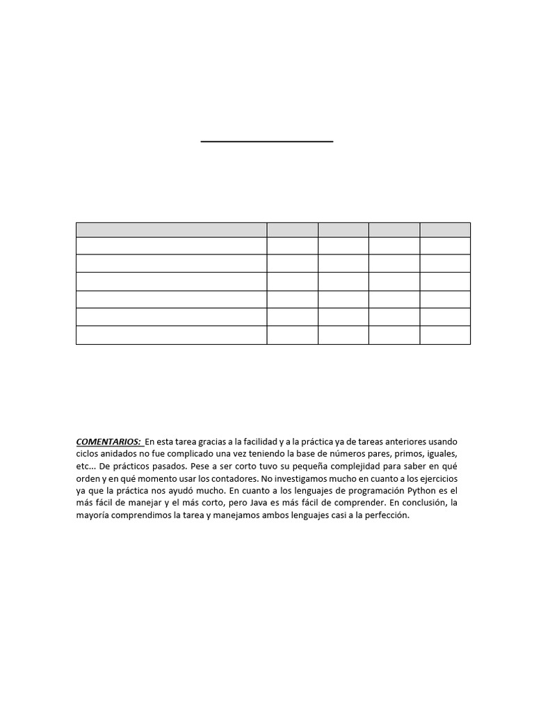 Tarea #4 Ciclos Anidados | PDF | Programación de computadoras | Ciencias de la Computación