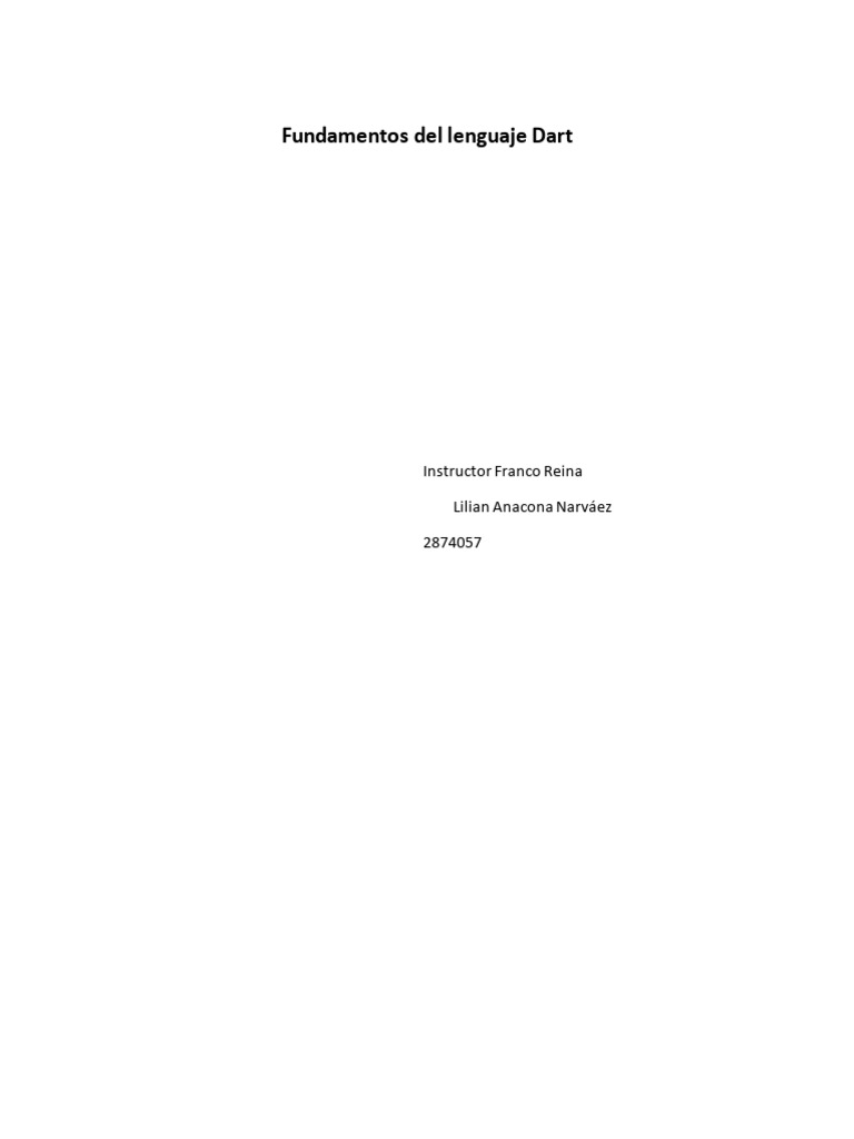 Ejercicios Dart | PDF | Objeto (informática) | Lenguaje de programación
