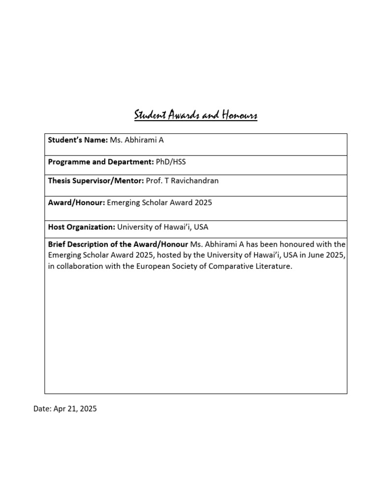 Student Awards Honours 492 | PDF