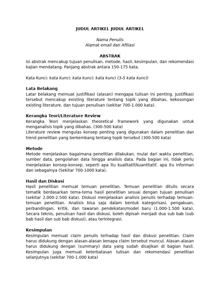 Format Penulisan Artikel Ilmiah | PDF