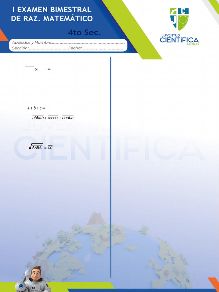 Examenbim 4to Sec RM 2025 | PDF