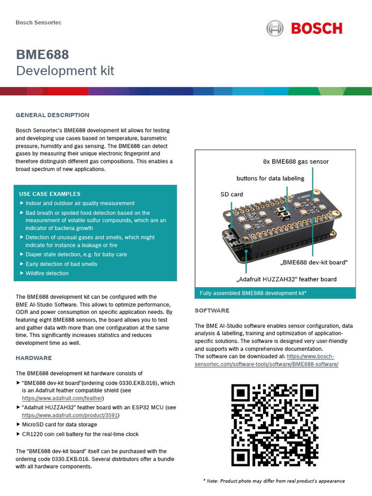 Bosch Sensortec Bme688 Development Kit Flyer-3000177 | PDF | Computer ...