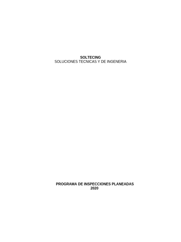 Programa de Inspecciones Planeadas Soltecing | PDF | Seguridad y salud ocupacional | Químico
