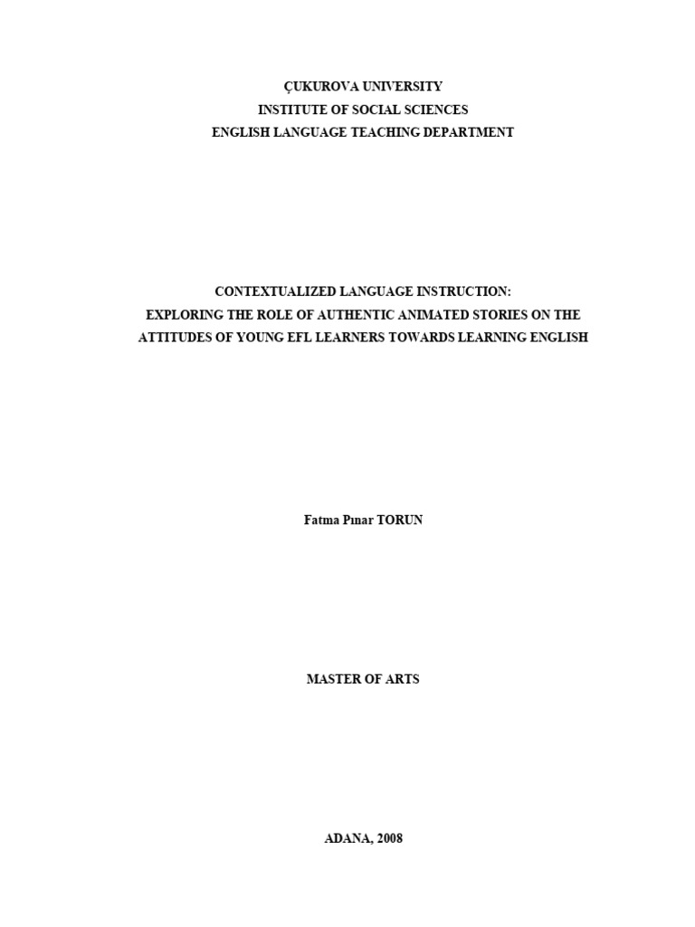 Contextualized Language Instruction - Exploring The Role of Authentic ...