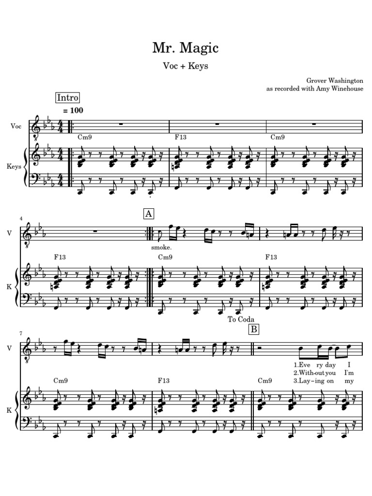 Mr. Magic Lyrics by Amy Winehouse | PDF