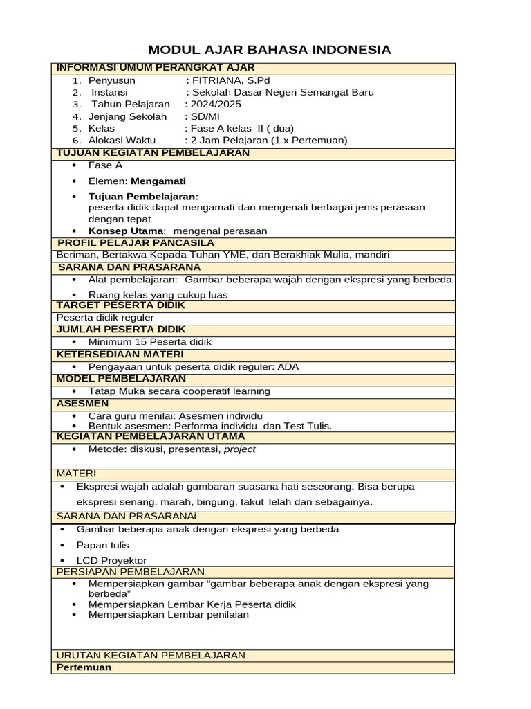 Modul Ajar Observasi | PDF