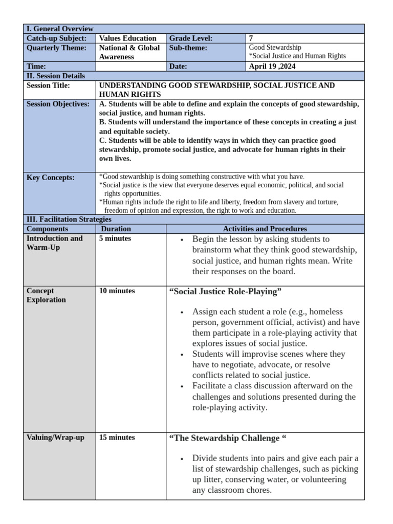 8.good Stewardship-Social Justice&Human Rights | PDF | Social Justice | Justice