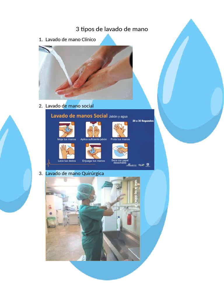 3 tipos de lavado de mano | PDF