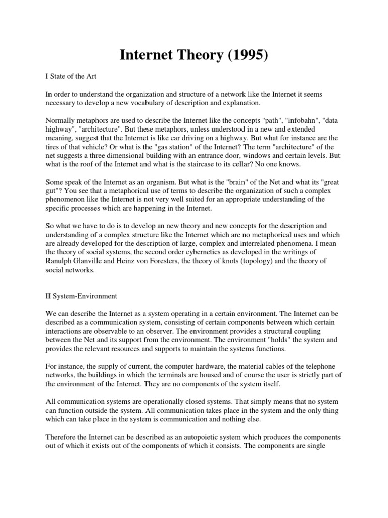 Internet Theory | PDF | Internet | Computing