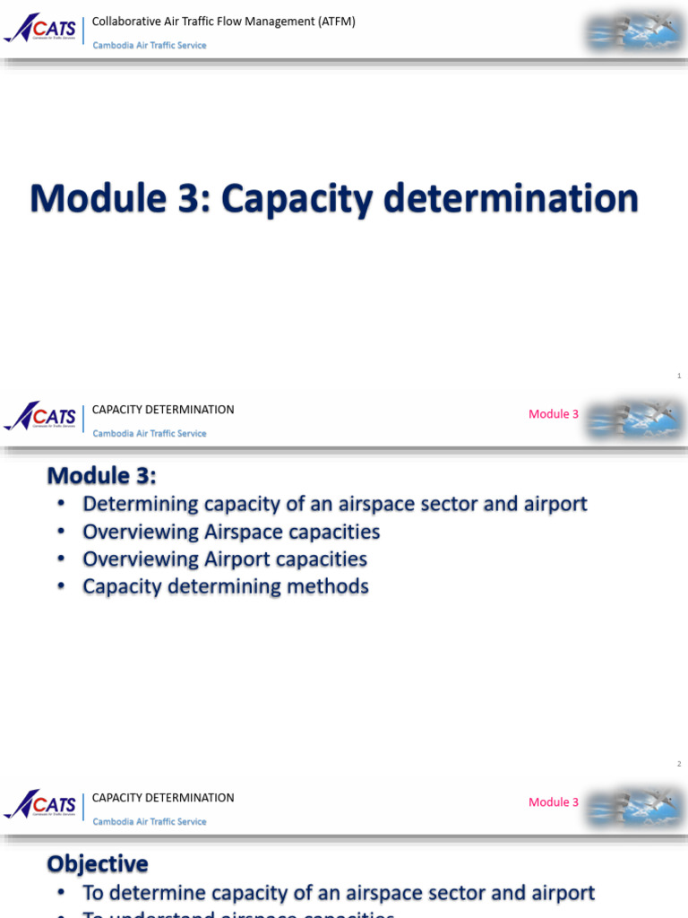 Module 3 Capacity Determination | PDF | Air Traffic Control | Airport