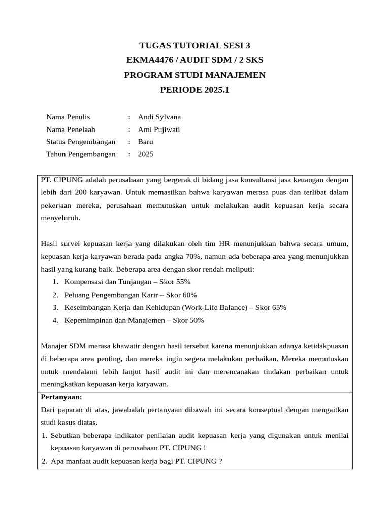Tugas 3 - Audit SDM | PDF