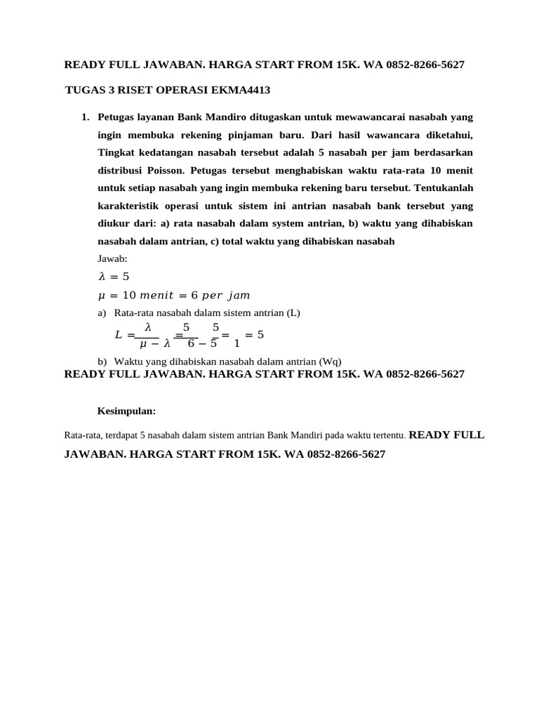 Tugas 3 - Riset Operasi | PDF