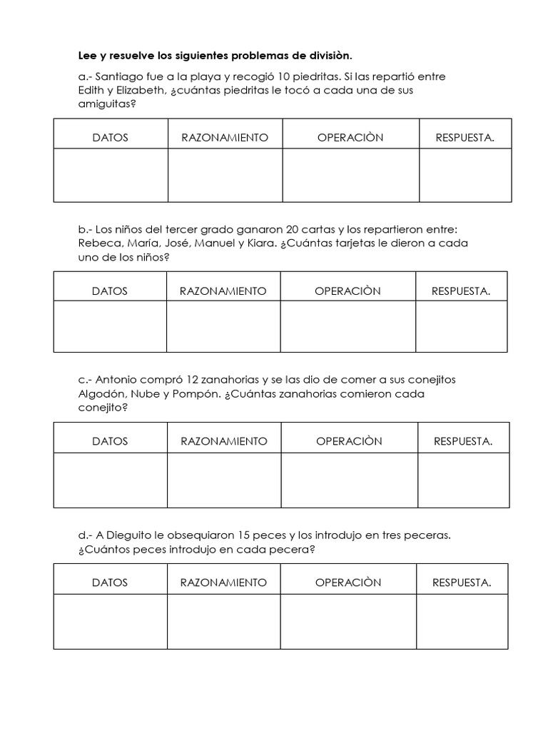 Problemas de Divisiòn | PDF