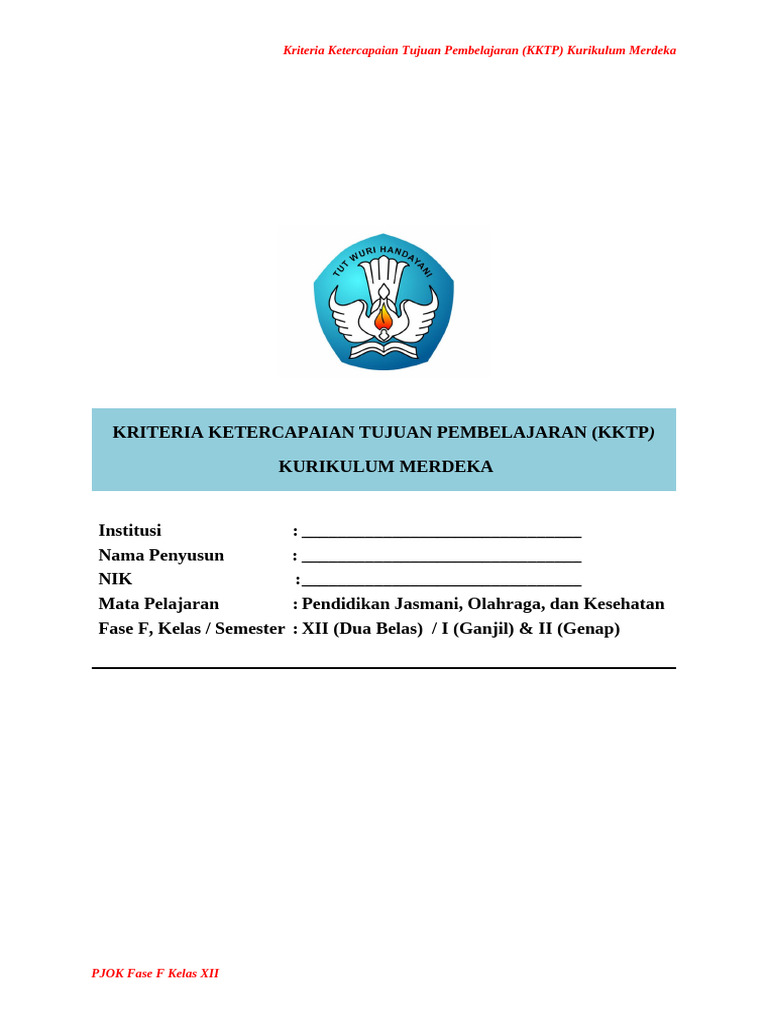 KKTP Kurikulum Merdeka Kelas Xii | PDF