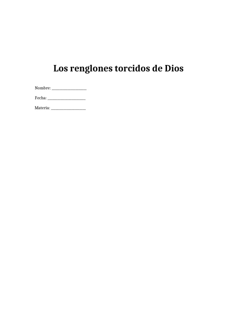 Análisis psicológico de "Los renglones torcidos" | PDF | Mente | Sicología