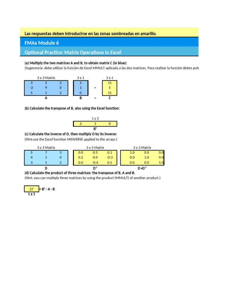 Matrix Operations Pdf