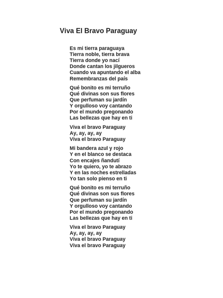 Viva El Bravo Paraguay | PDF