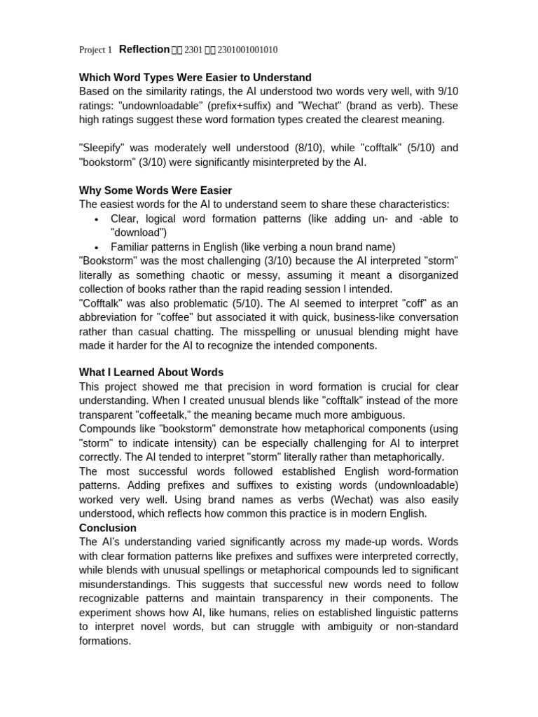 Project1 Sample Report Final | PDF | Word | English Language