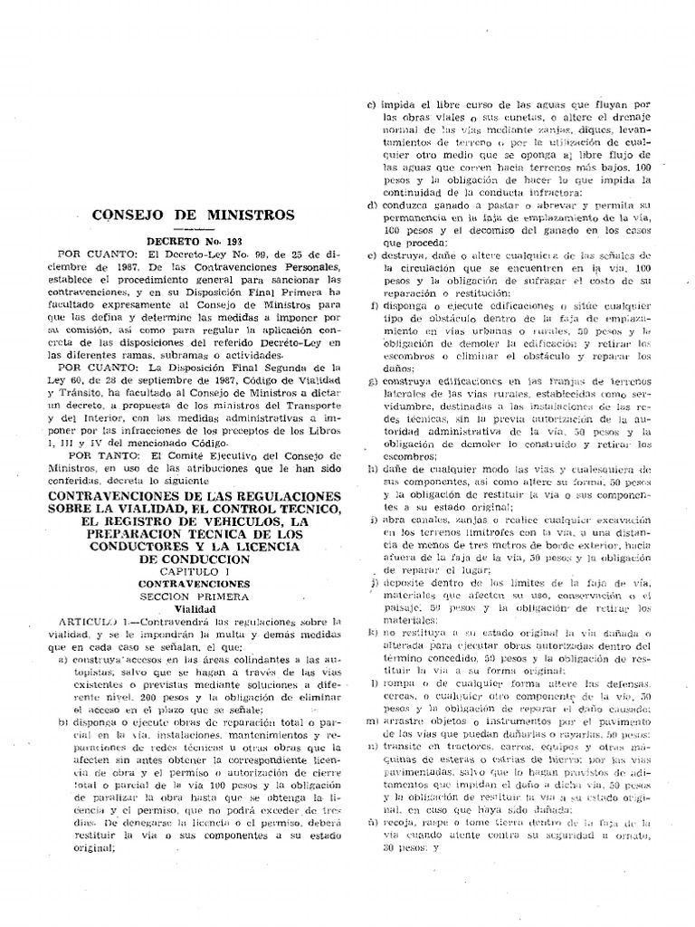 Multas Y Regulaciones De Tránsito En Cuba Pdf Gobernancia Gobierno