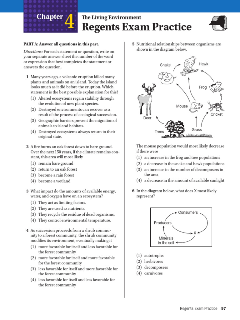 12 Worksheet - Chapter 4 - Regent Exam Practice | PDF | Ecosystem | Trees