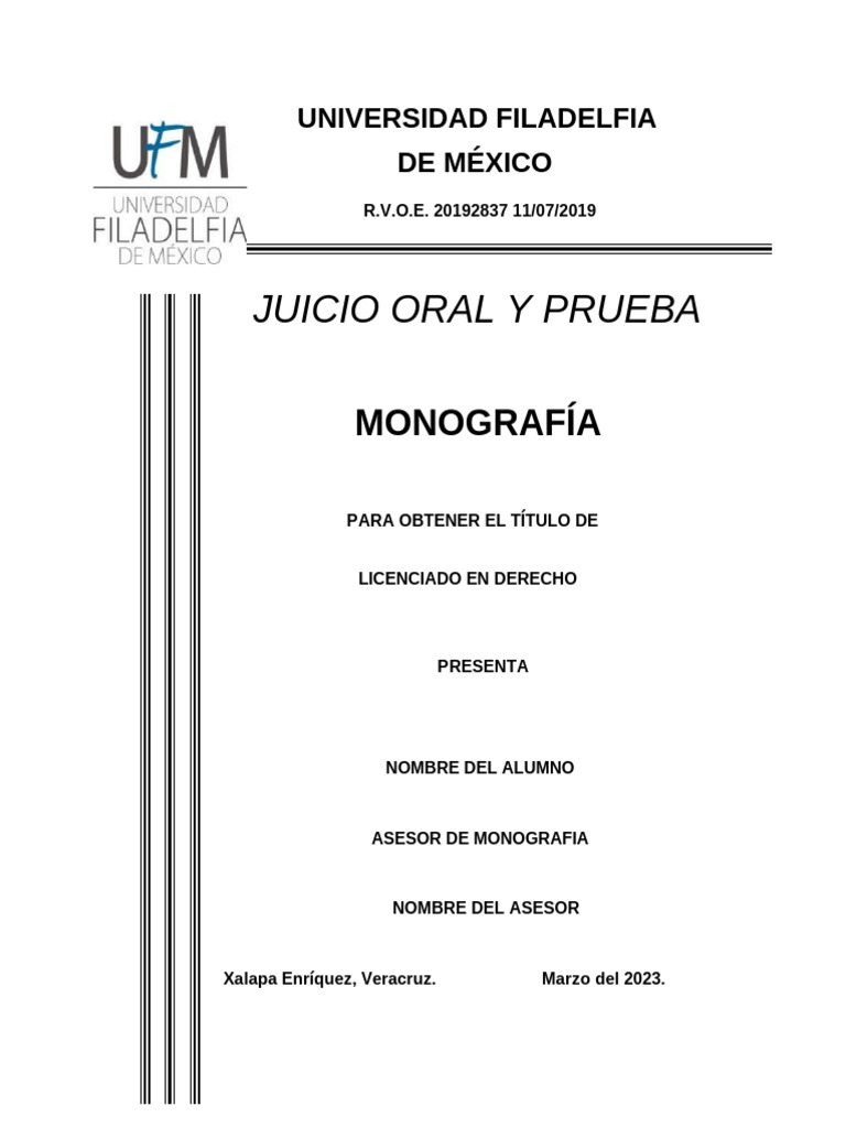 Ejemplo de Portada para Monografia | PDF