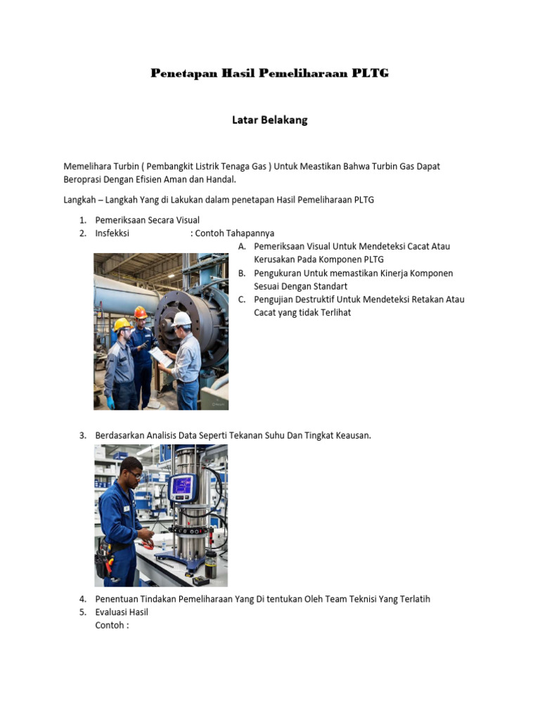 Hasil Pemeliharaan Efektif PLTG | PDF