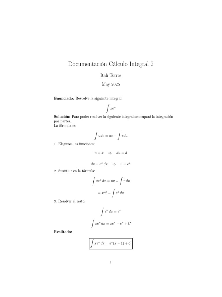 Documentación Cálculo Integral 2 | PDF