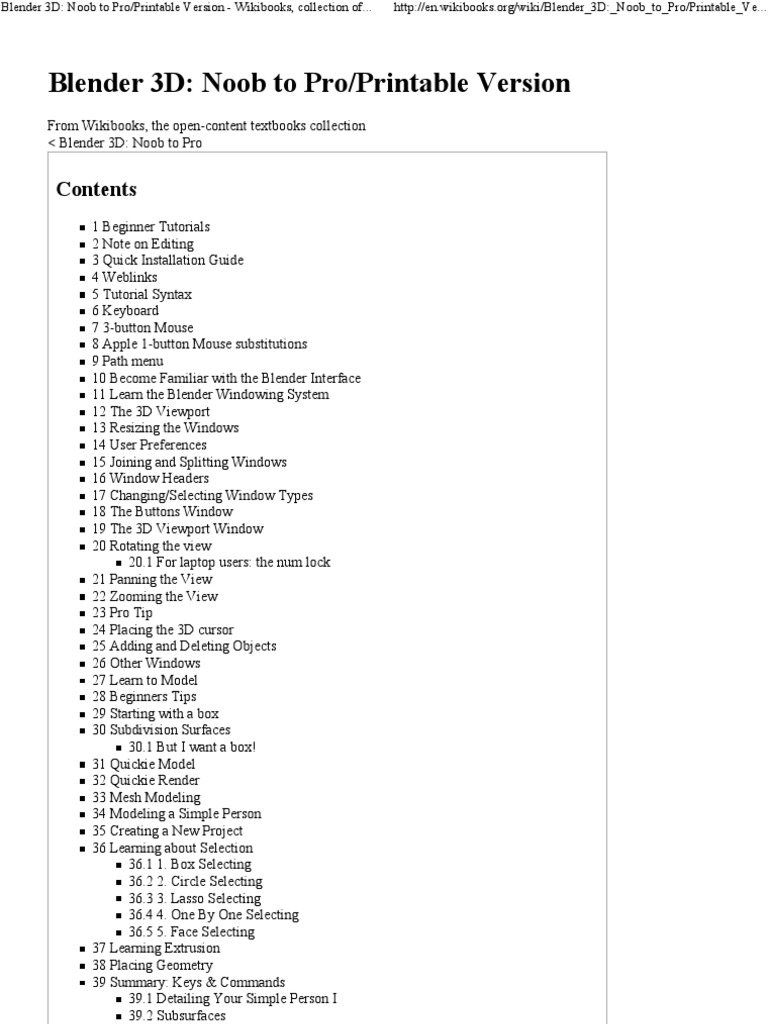 Blender Beginer Tutorial | PDF | Computer Keyboard | Blender (Software)