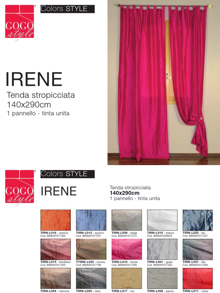 IRENE Solid Color Curtains 140x290cm | PDF