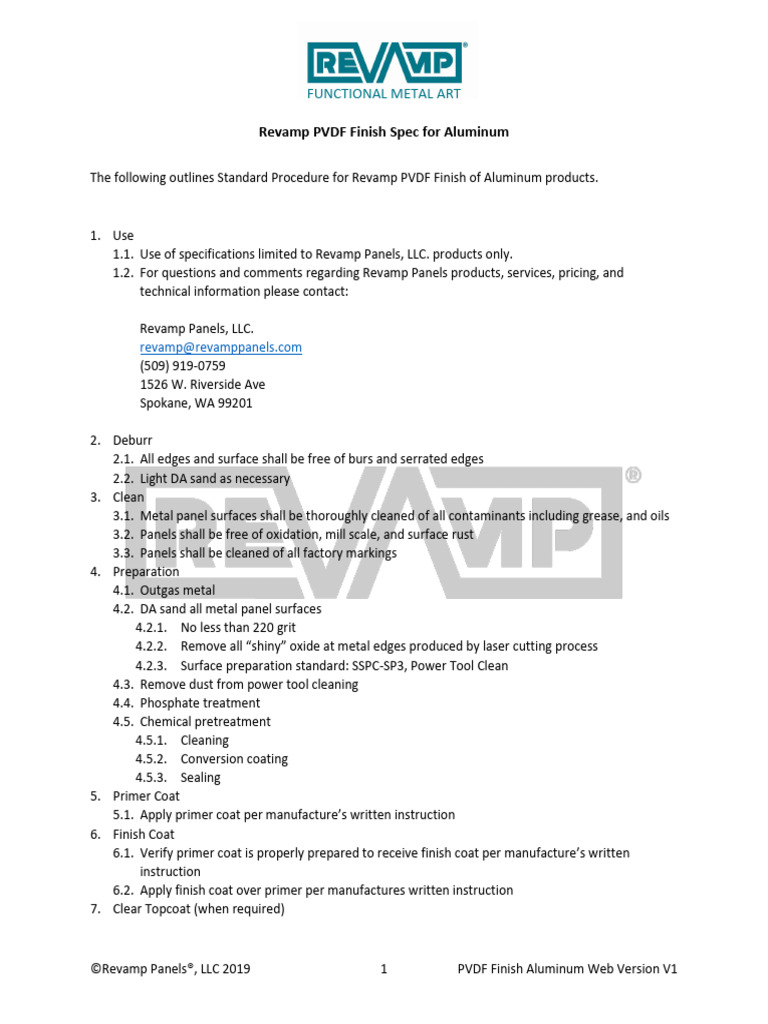 Revamp PVDF Finish Aluminum Web Version V1 | PDF