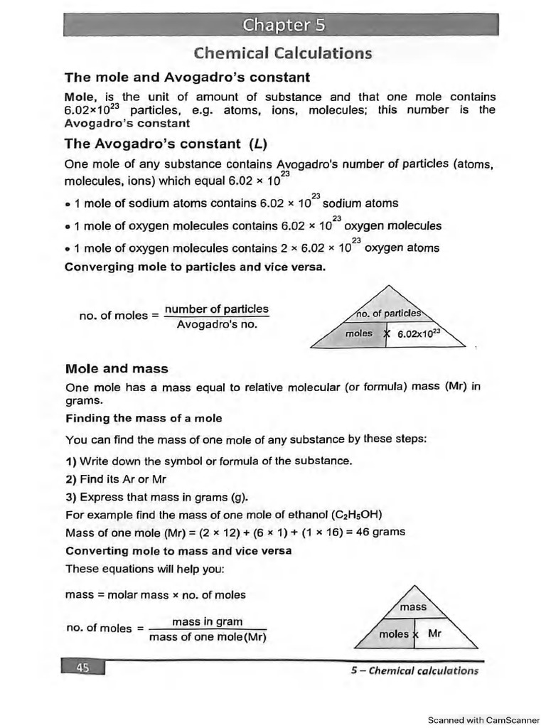 Chemical Calculations (Notes) | PDF