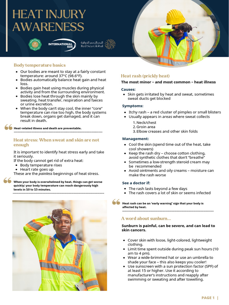 6.1 Heat Illness Awareness - Participant Handout PDF | PDF ...