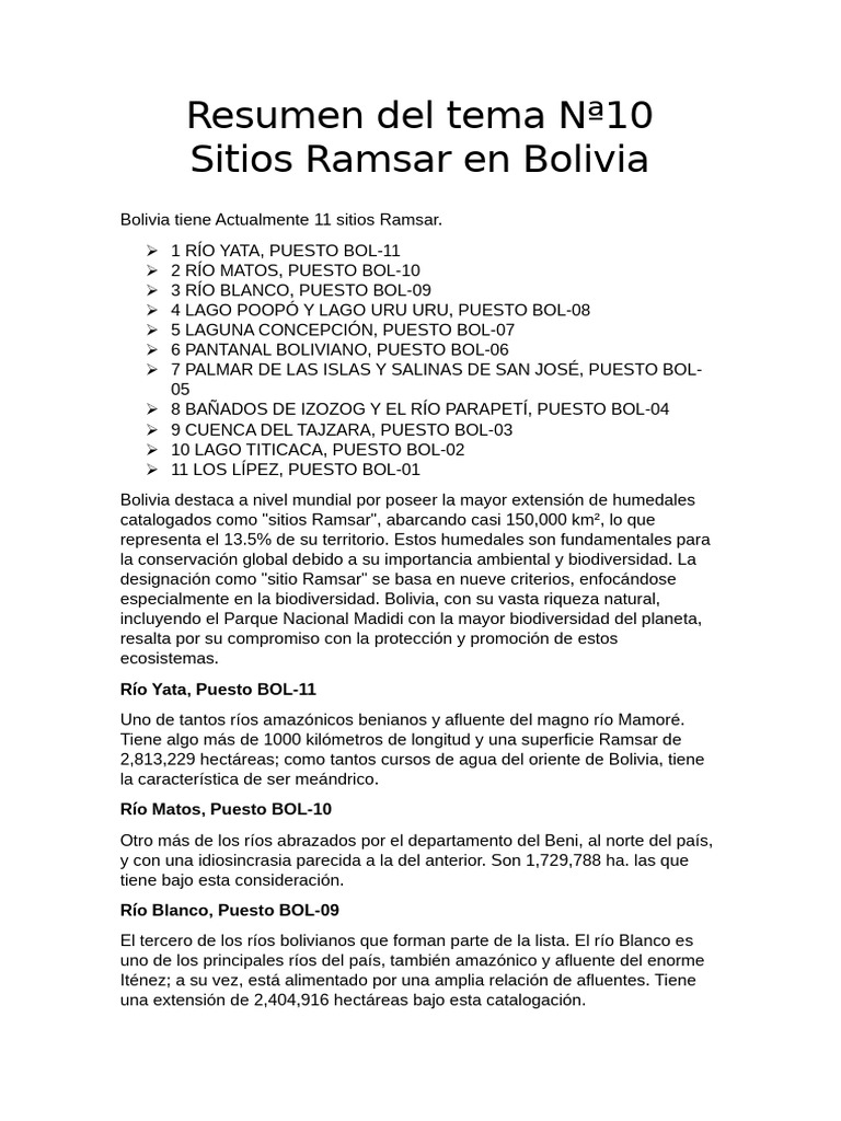 Tema N10 | PDF | Bolivia | Río